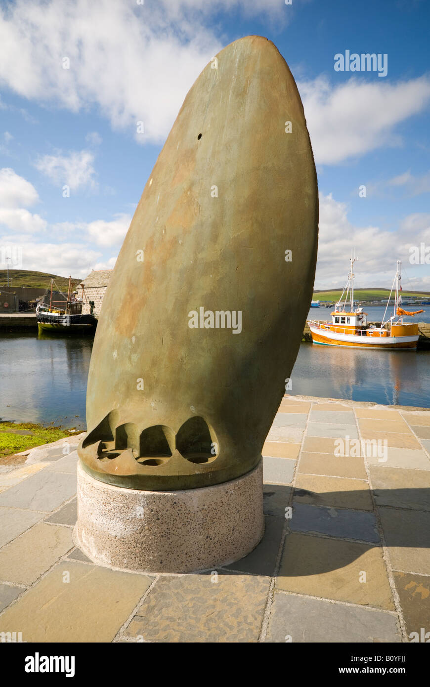 Ship's propeller blade outside the Shetland Museum and Archives, Hay's ...
