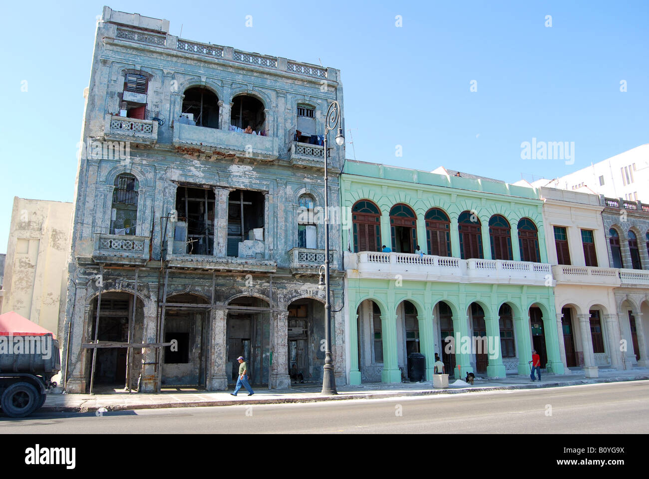 Colonial architecture along the Malecon Havana s famous sea wall Stock ...