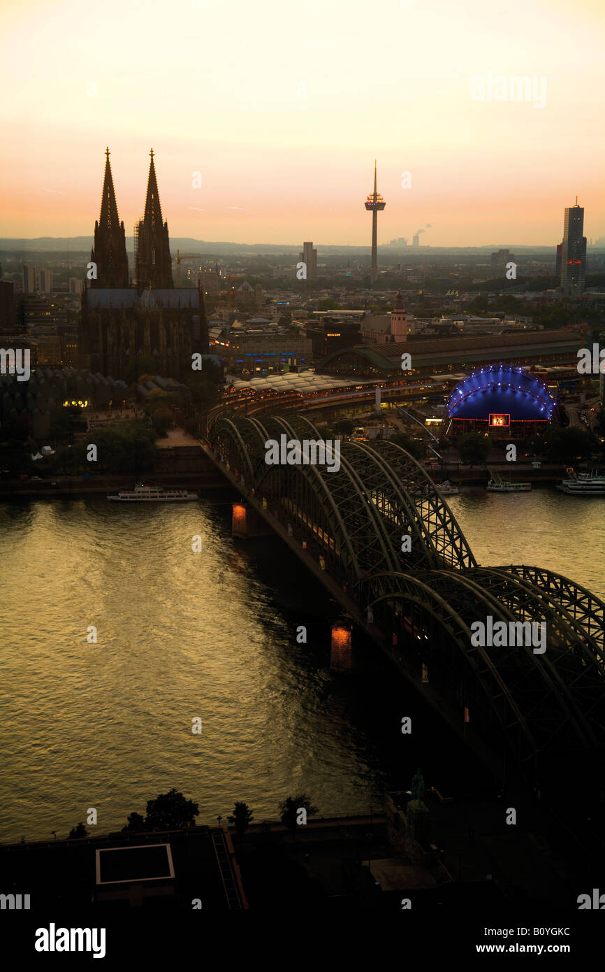 Germany, Cologne, Bridge and Cathedral Stock Photo - Alamy