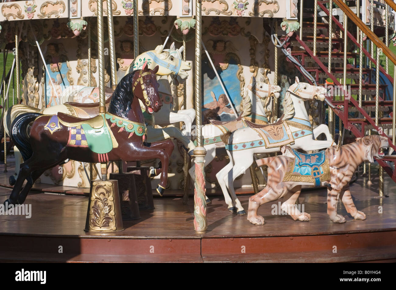 Merry go round with animals hi-res stock photography and images - Alamy