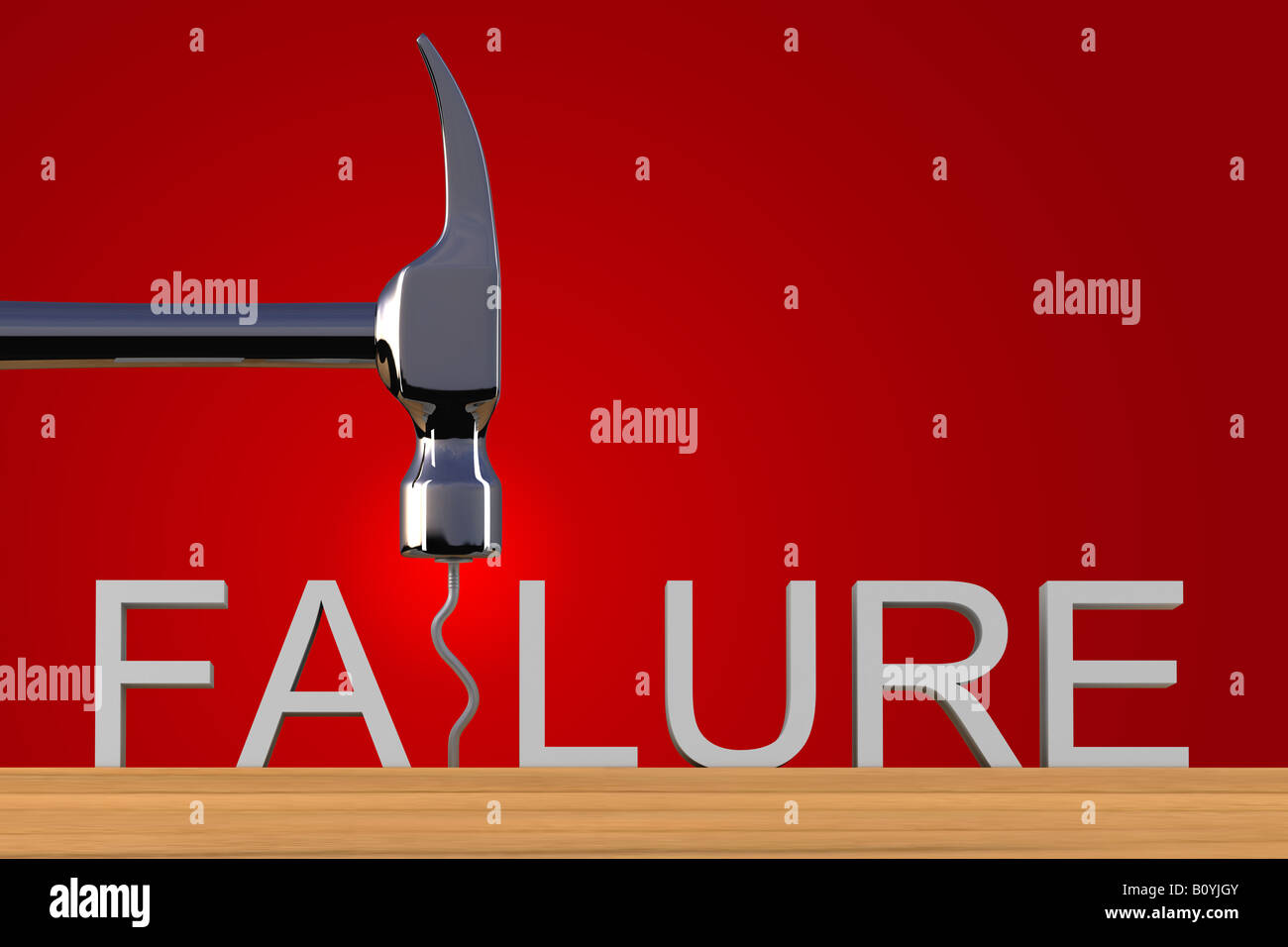 Conceptual image spelling the word failure with a bent nail Stock Photo ...