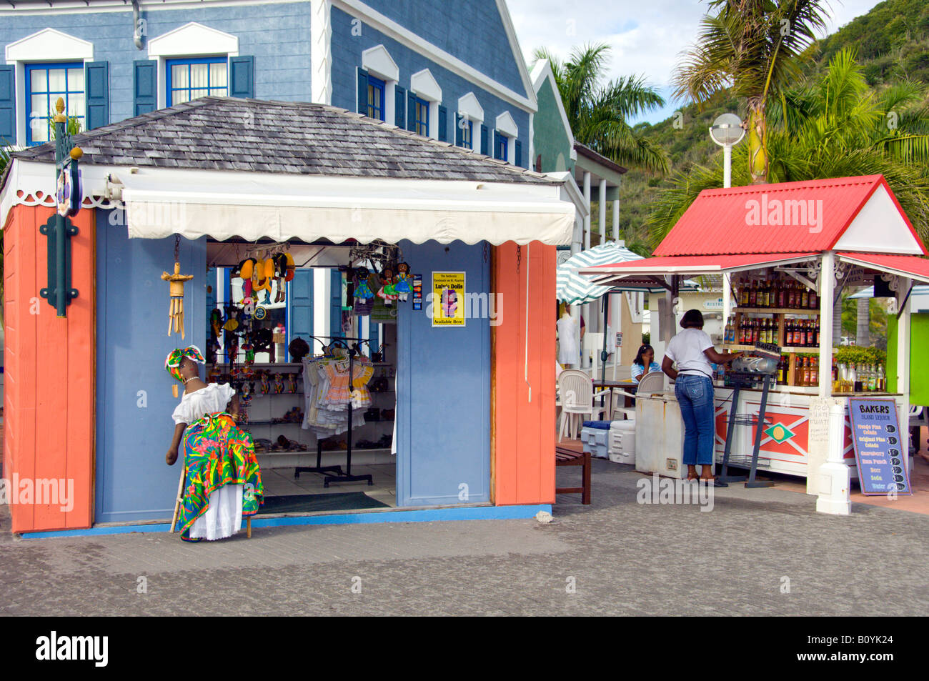 Tourist shops at the cruise ship terminal in Philipsburg Sint Maarten ...