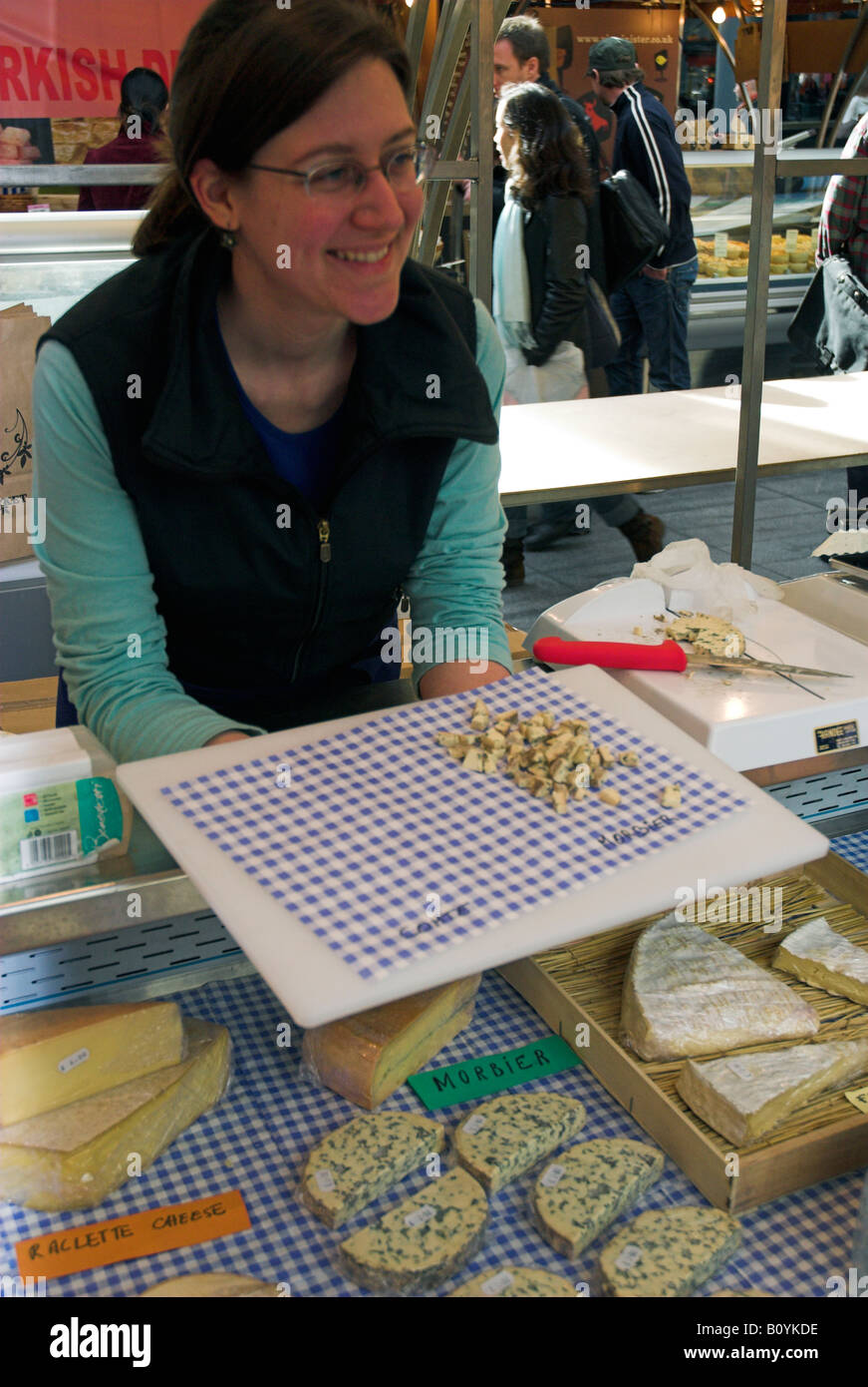 French cheese varieties at Old Spitalfields Market, London Stock Photo ...