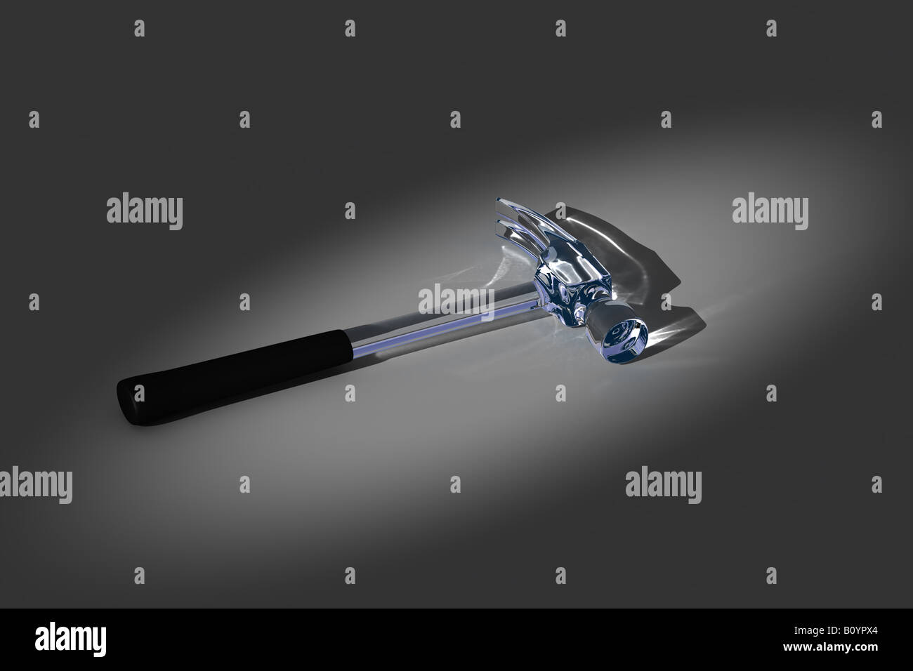 Hammer out of glass on dark gray surface Stock Photo - Alamy