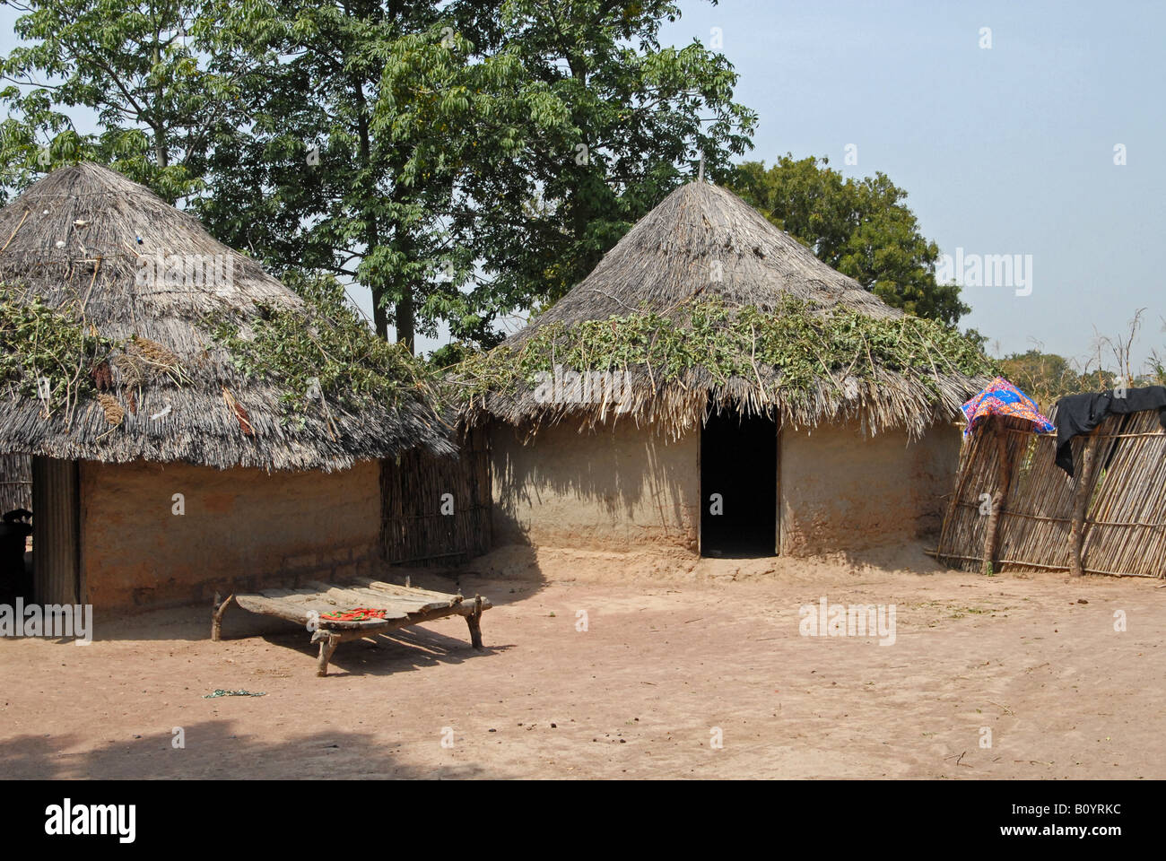 Living quarters inside a family compound in the Gambia Stock Photo - Alamy