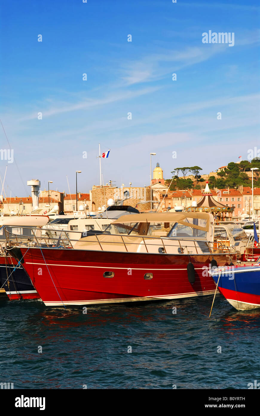 Luxury boats at the dock in St Tropez in French Riviera Stock Photo - Alamy