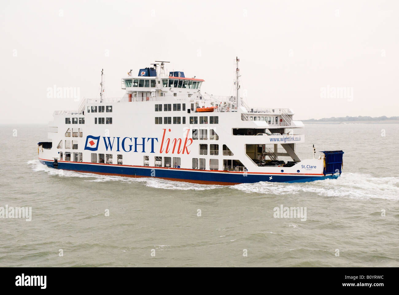A Wight Link ferry going from Portsmouth to Fishbourne on the Isle of ...