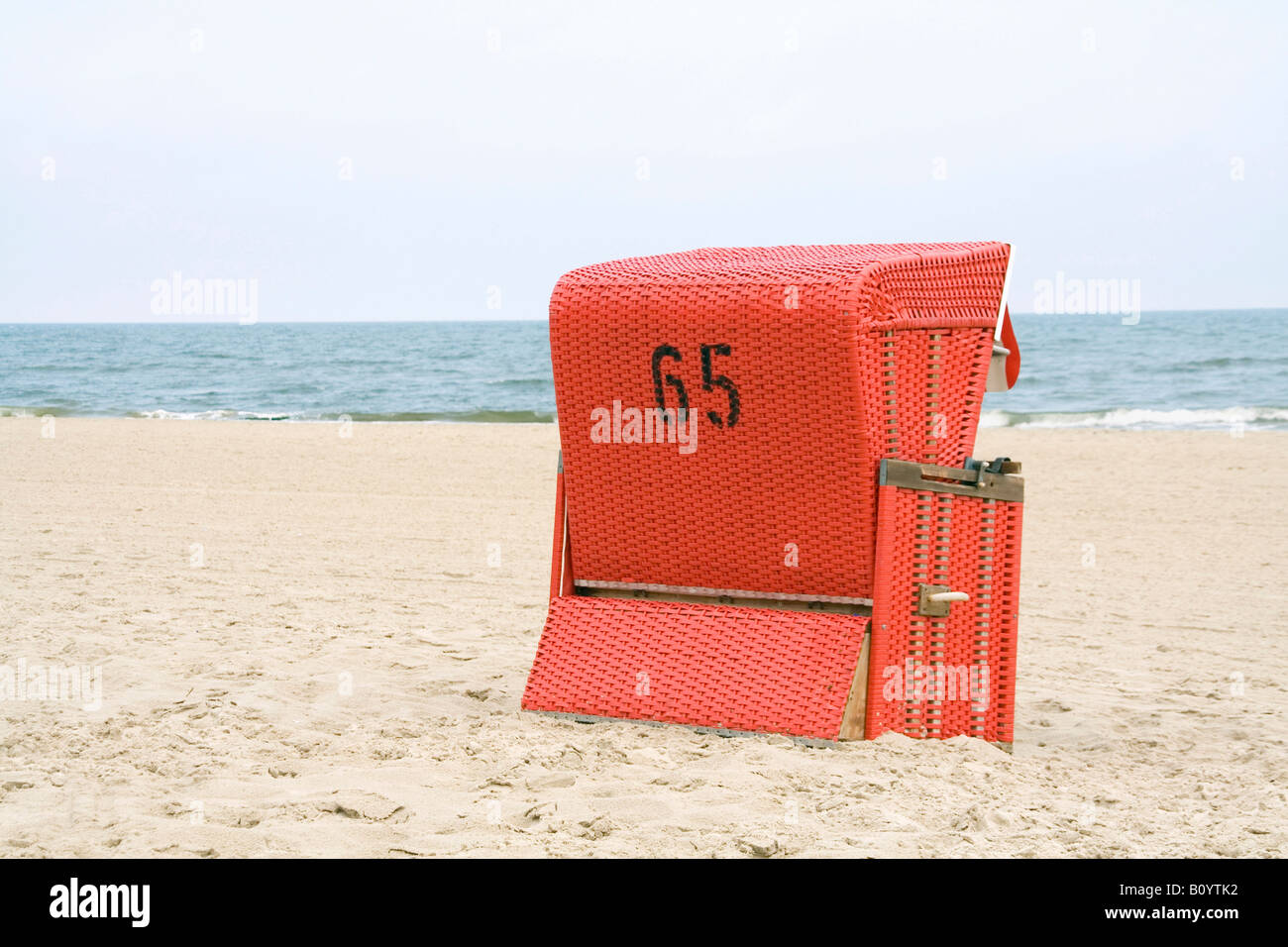 Beach chair on beach Stock Photo - Alamy