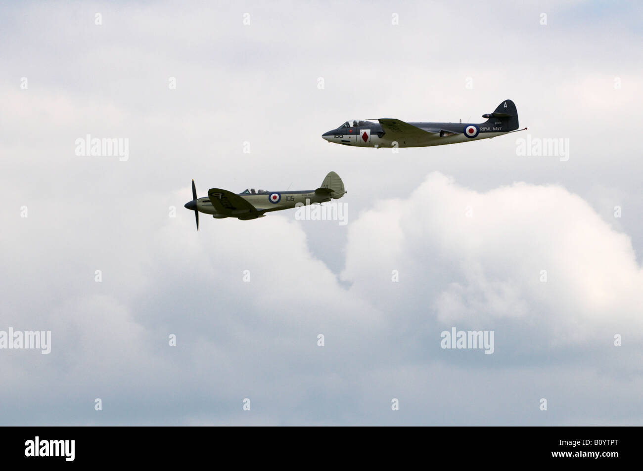 Hawker Sea Hawk Supermarine Seafire RN Duxford Spring Air Show 2008 ...