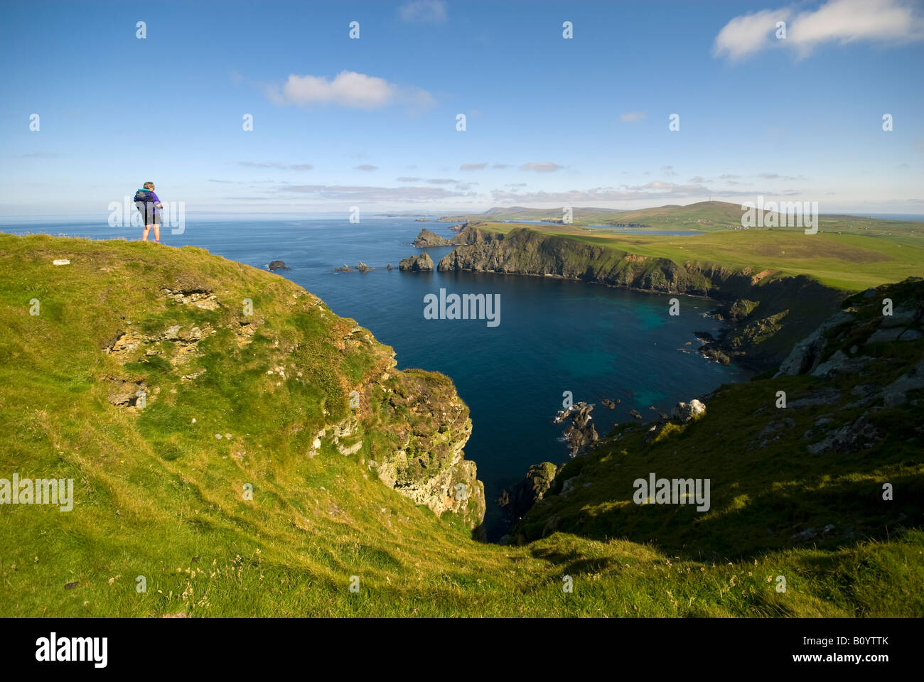 The coast of Shetland from Fitful Head, near Sumburgh, Shetland Islands ...