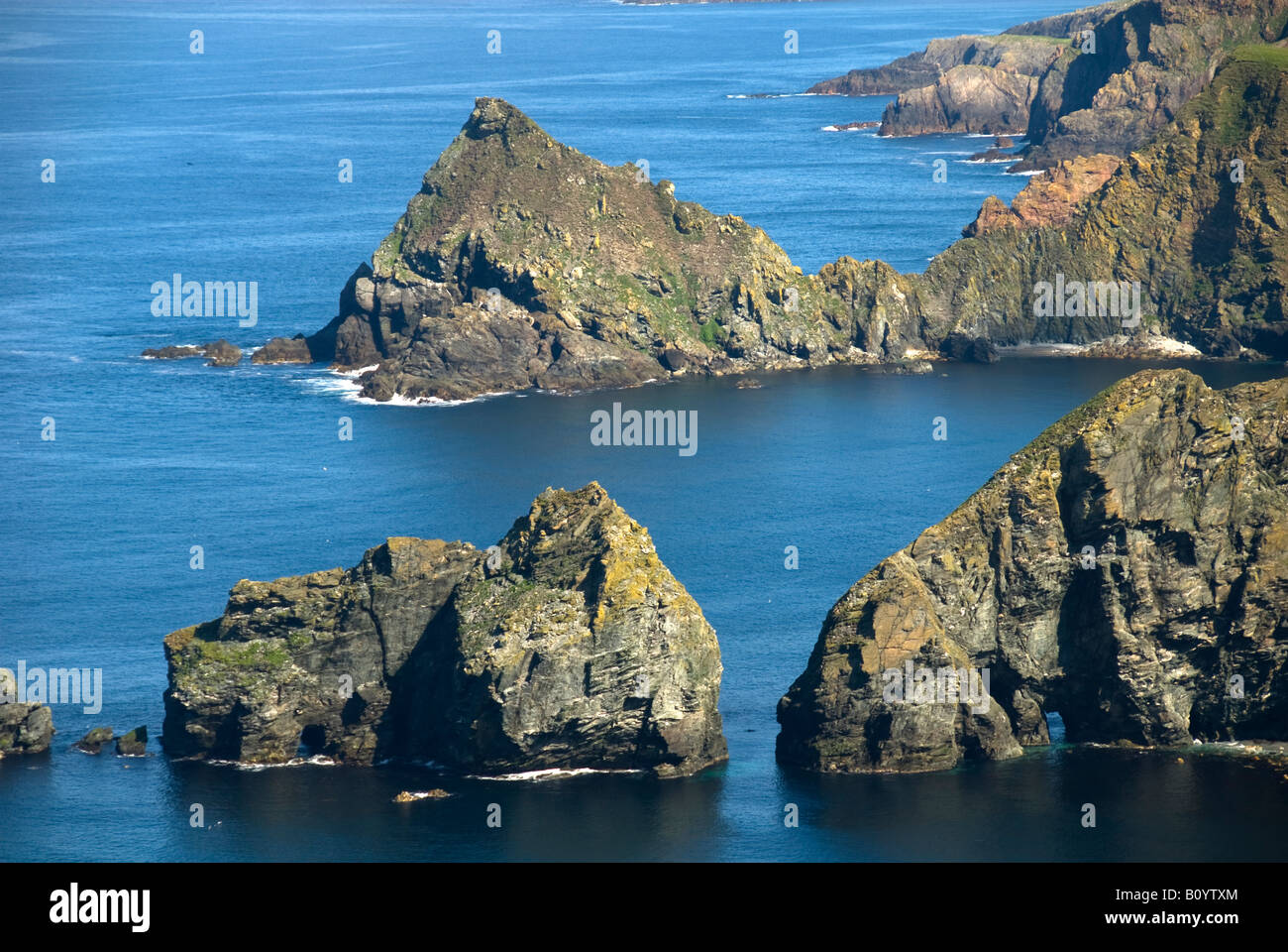 The coast of Shetland from Fitful Head, near Sumburgh, Shetland Islands ...