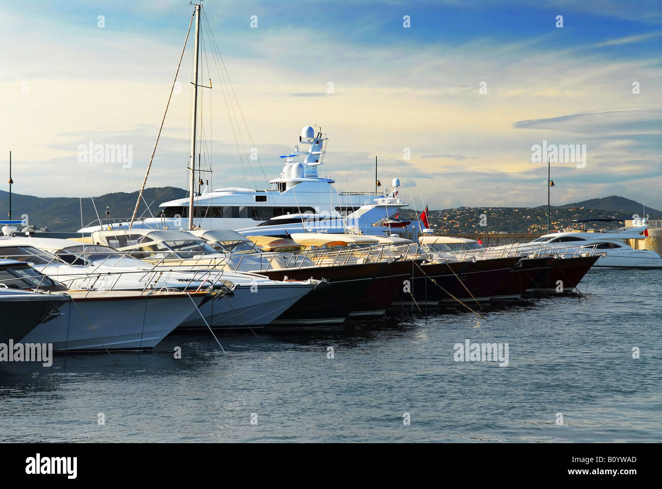 Luxury boats at the dock in St Tropez in French Riviera Stock Photo - Alamy