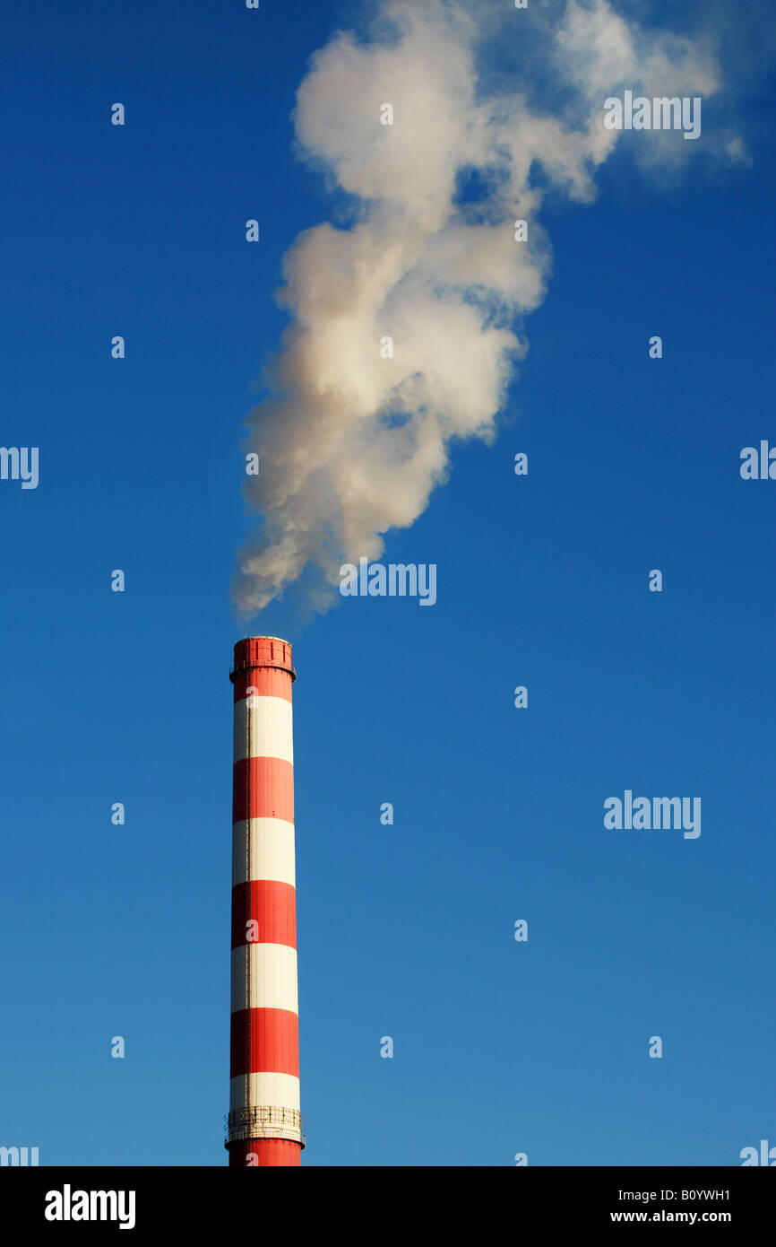 Smoke rising from smoke stack Stock Photo - Alamy