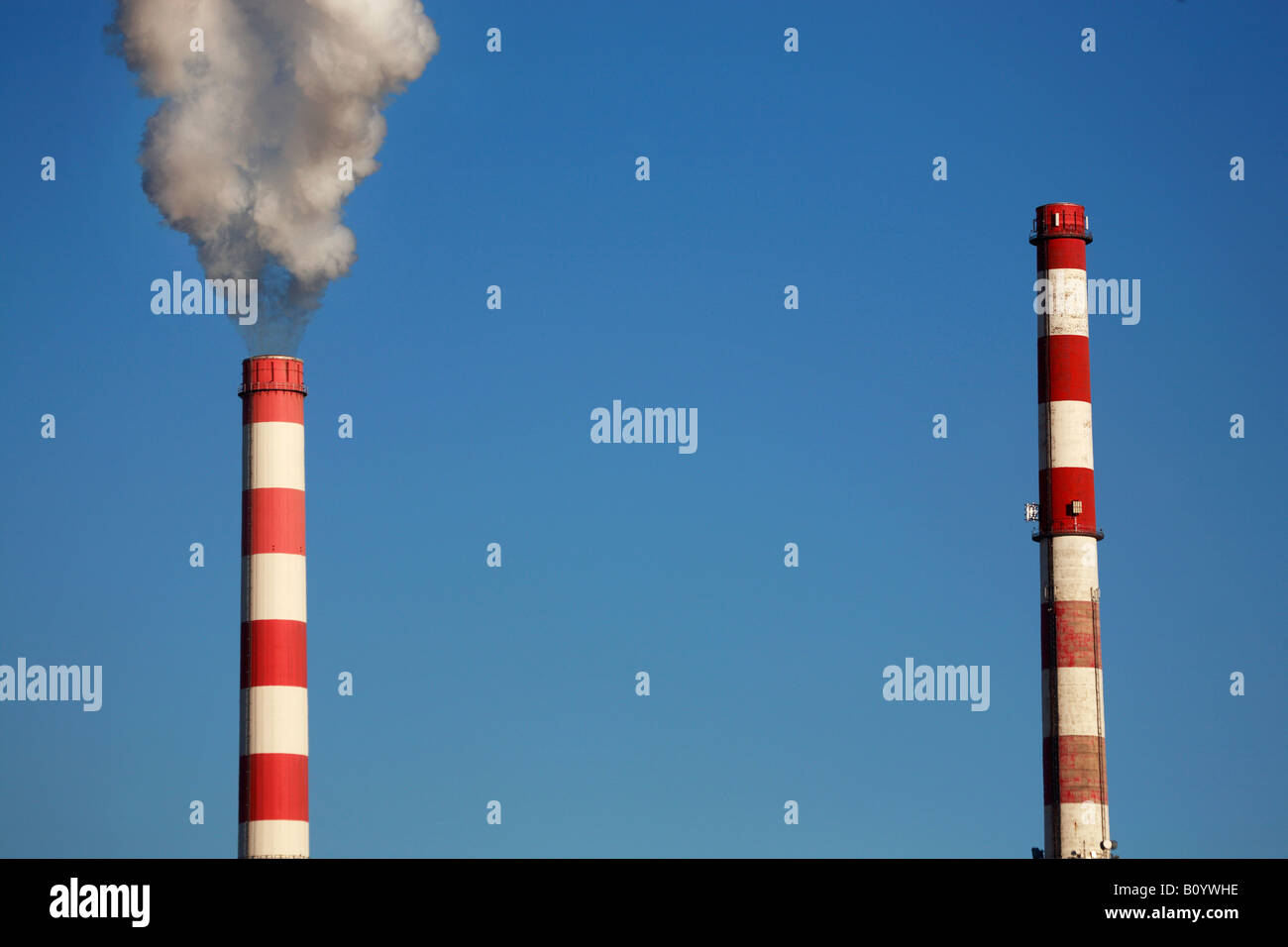 Smoke rising from smoke stack Stock Photo - Alamy