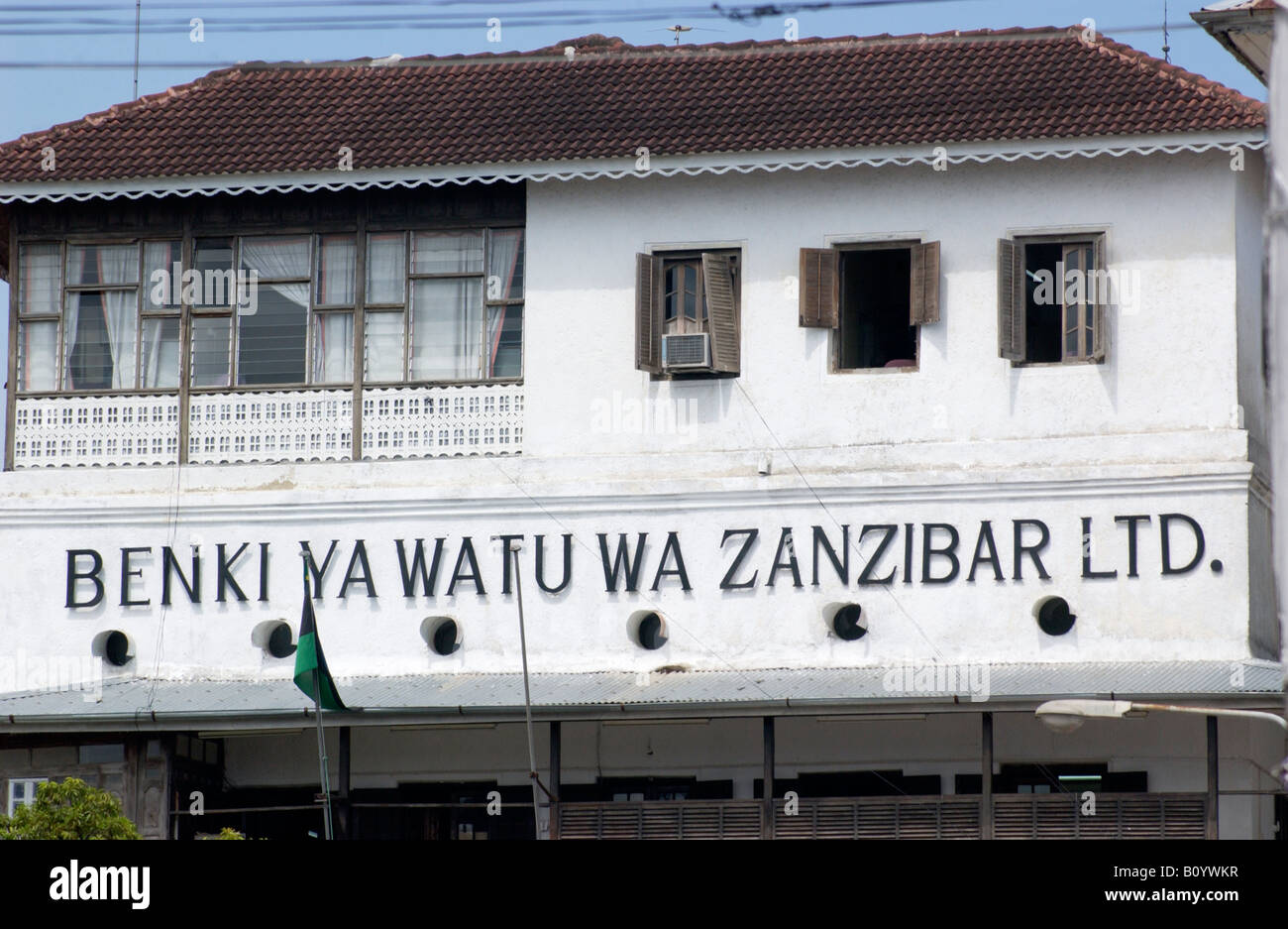 Zanzibar bank building Stock Photo - Alamy