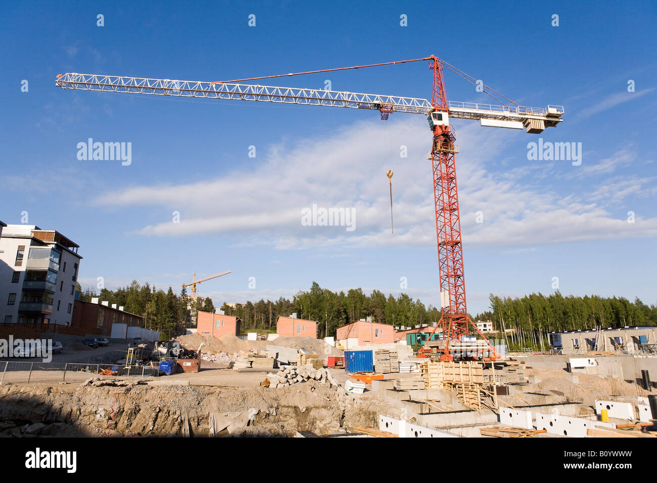 Crane at a construction site Stock Photo - Alamy
