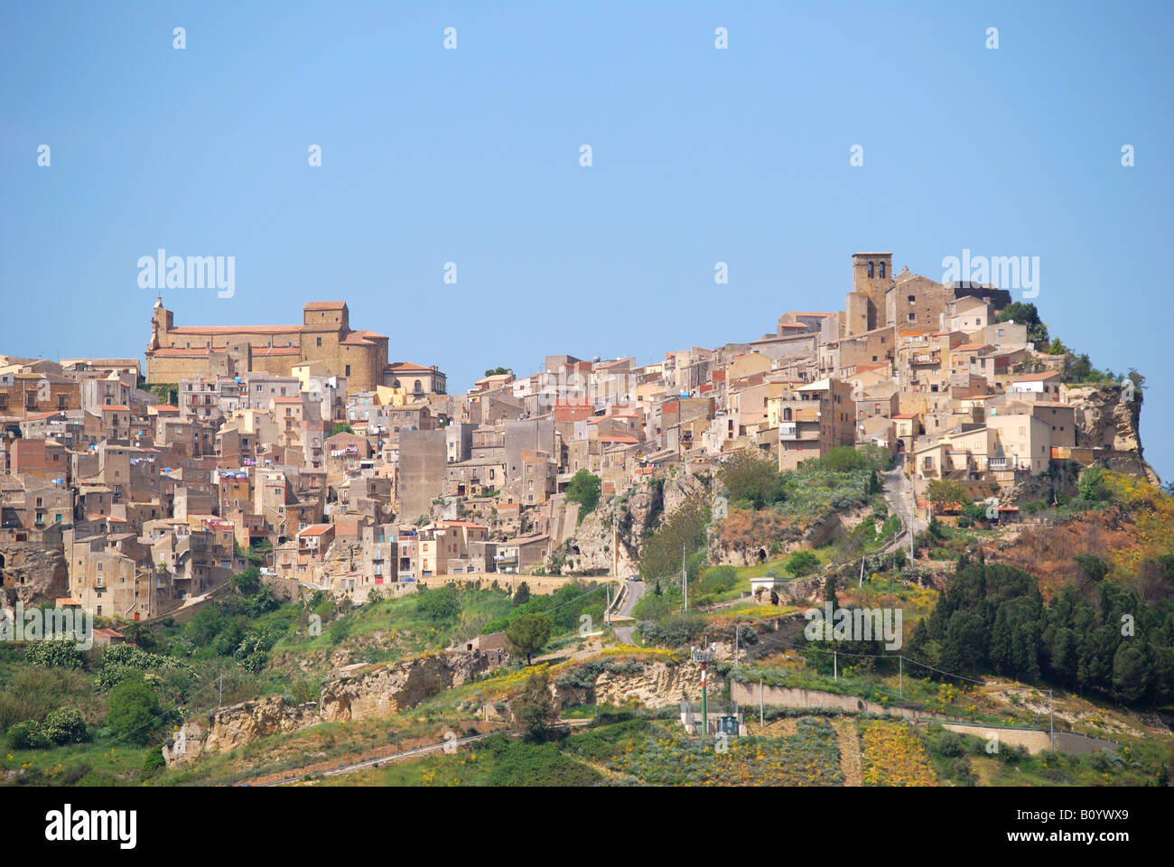 Hilltop village, Enna, Enna Province, Sicily, Italy Stock Photo - Alamy