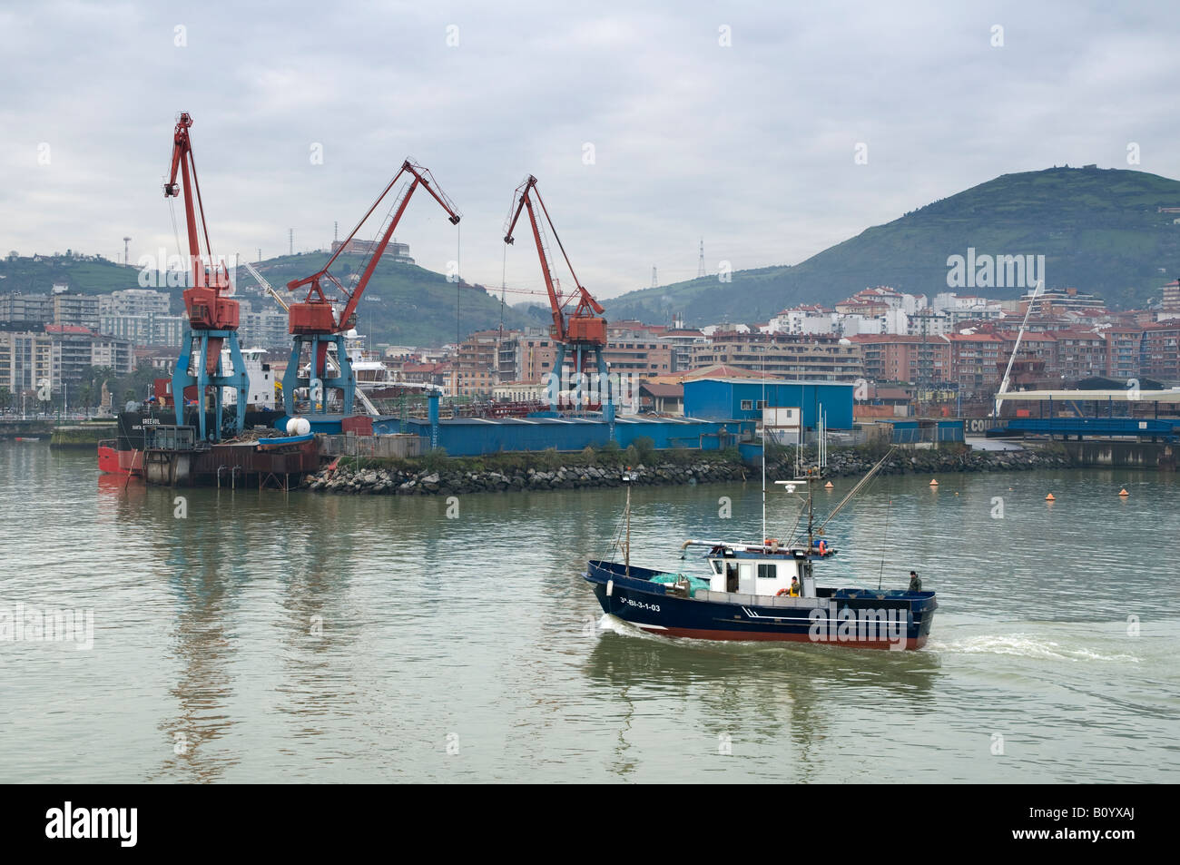 industrial port in bilbao, spain Stock Photo - Alamy
