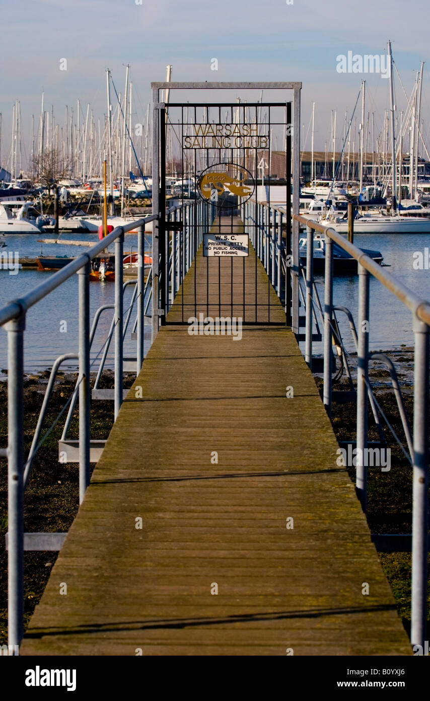 Warsash Sailing Club pontoon Stock Photo - Alamy