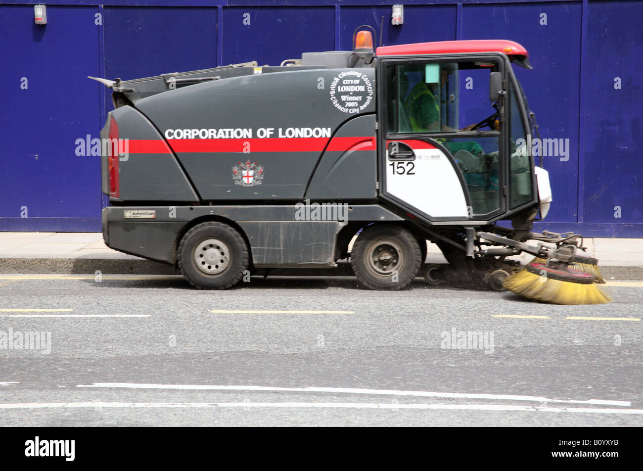 Corporation of London street sweeping machine in central London Stock ...