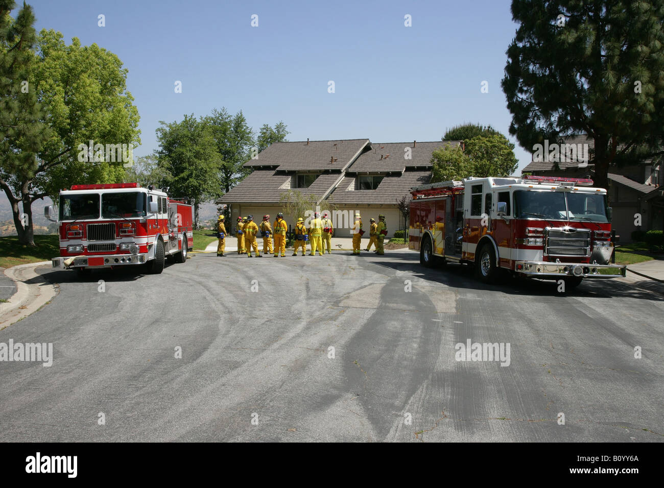 A group of firefighters in training Stock Photo - Alamy
