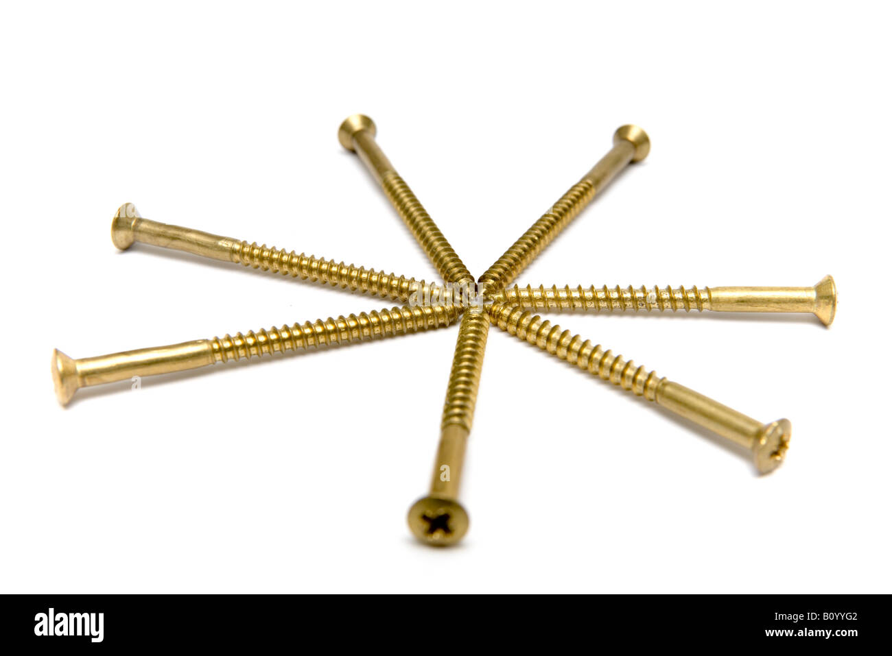 Screws over white background Stock Photo - Alamy