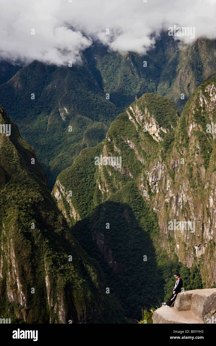 Dramatic viewpoint high in the Andes Mountains in Peru near Machu ...