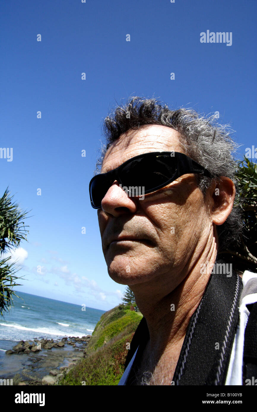 DISTORTED FACIAL PORTRAIT OF 50 SOMETHING MALE BDA11473 Stock Photo - Alamy