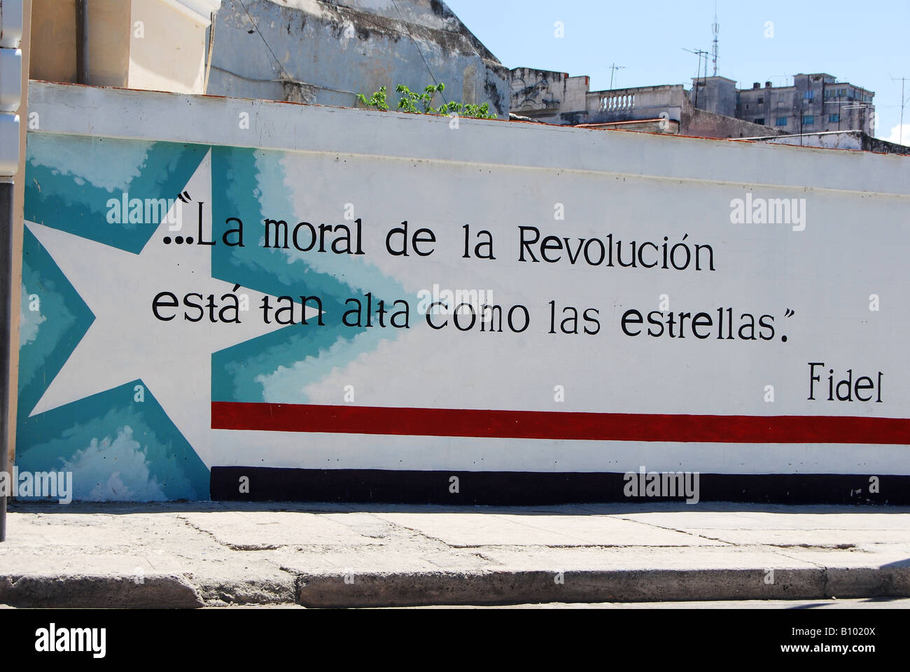 Quote about the revolution from Fidel Castro Havana Centro Stock Photo ...