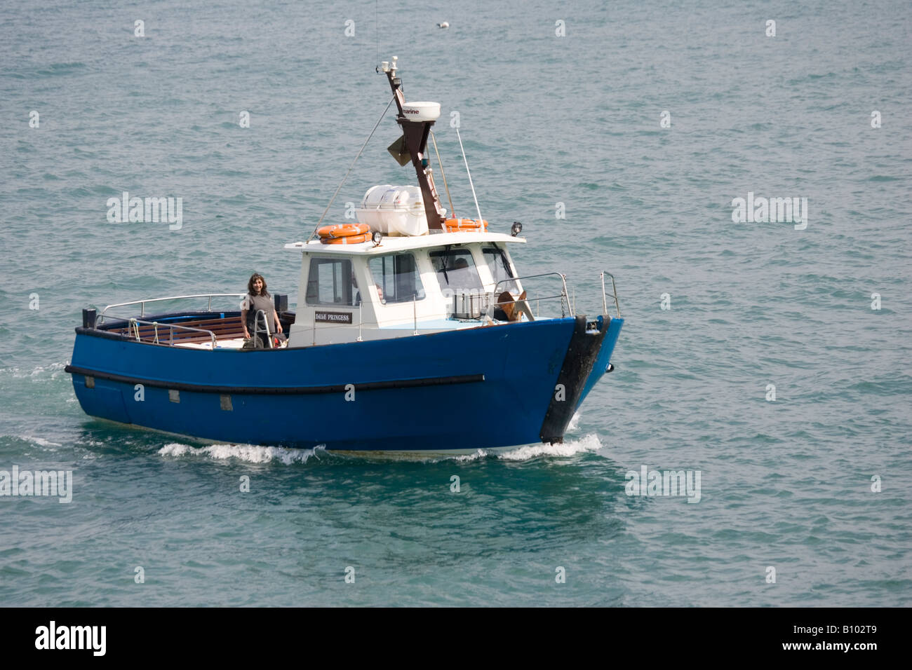 Dale princess fishing boat off Skomer Island Pembrokeshire West Wales ...