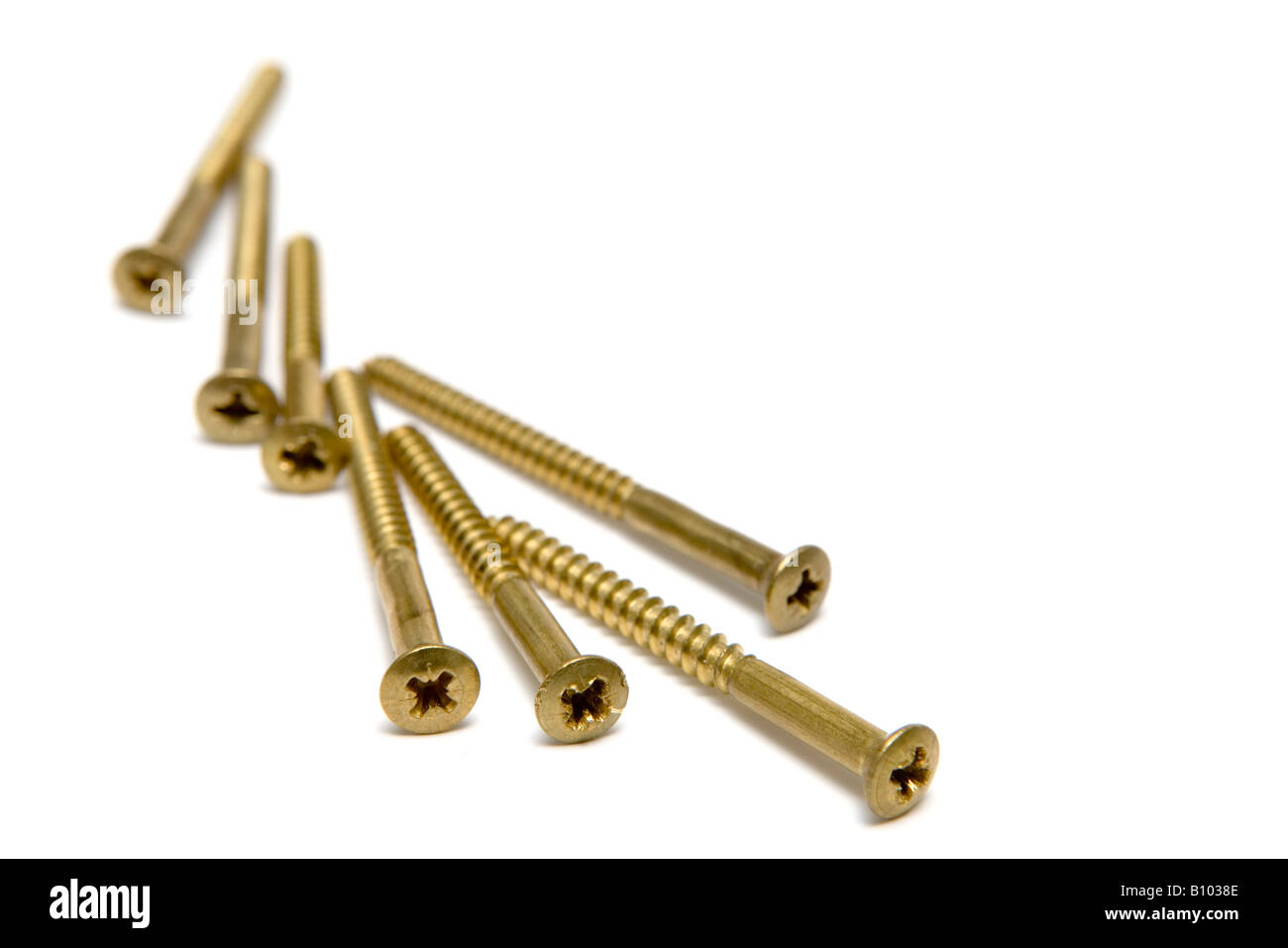 Screws over white background Stock Photo - Alamy