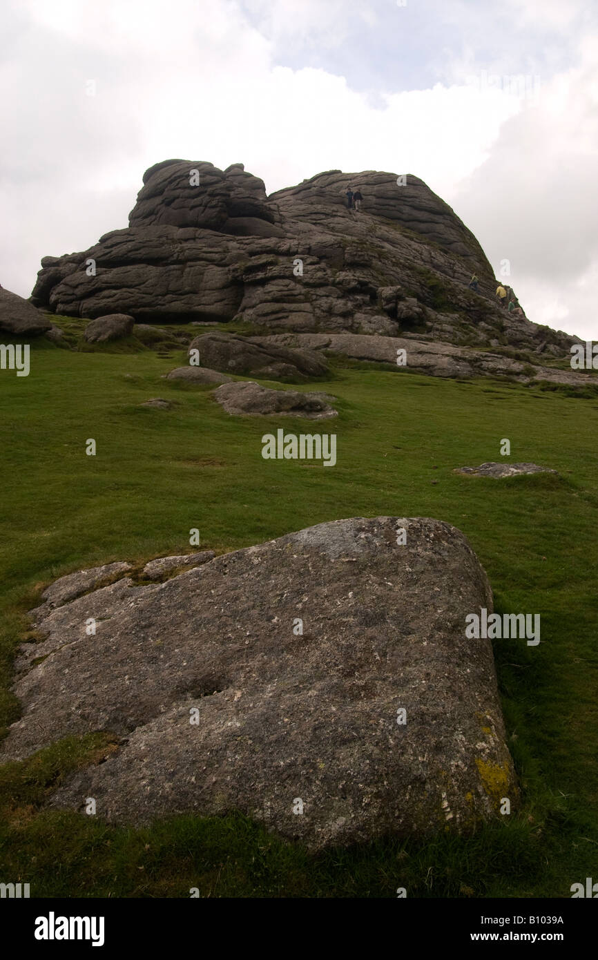 Haytor rock portrait Stock Photo - Alamy