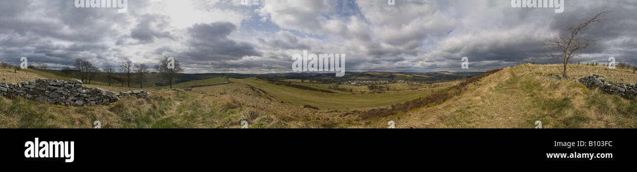 360 degree panorama from the top of Selkirk HIll with windswept rowan ...