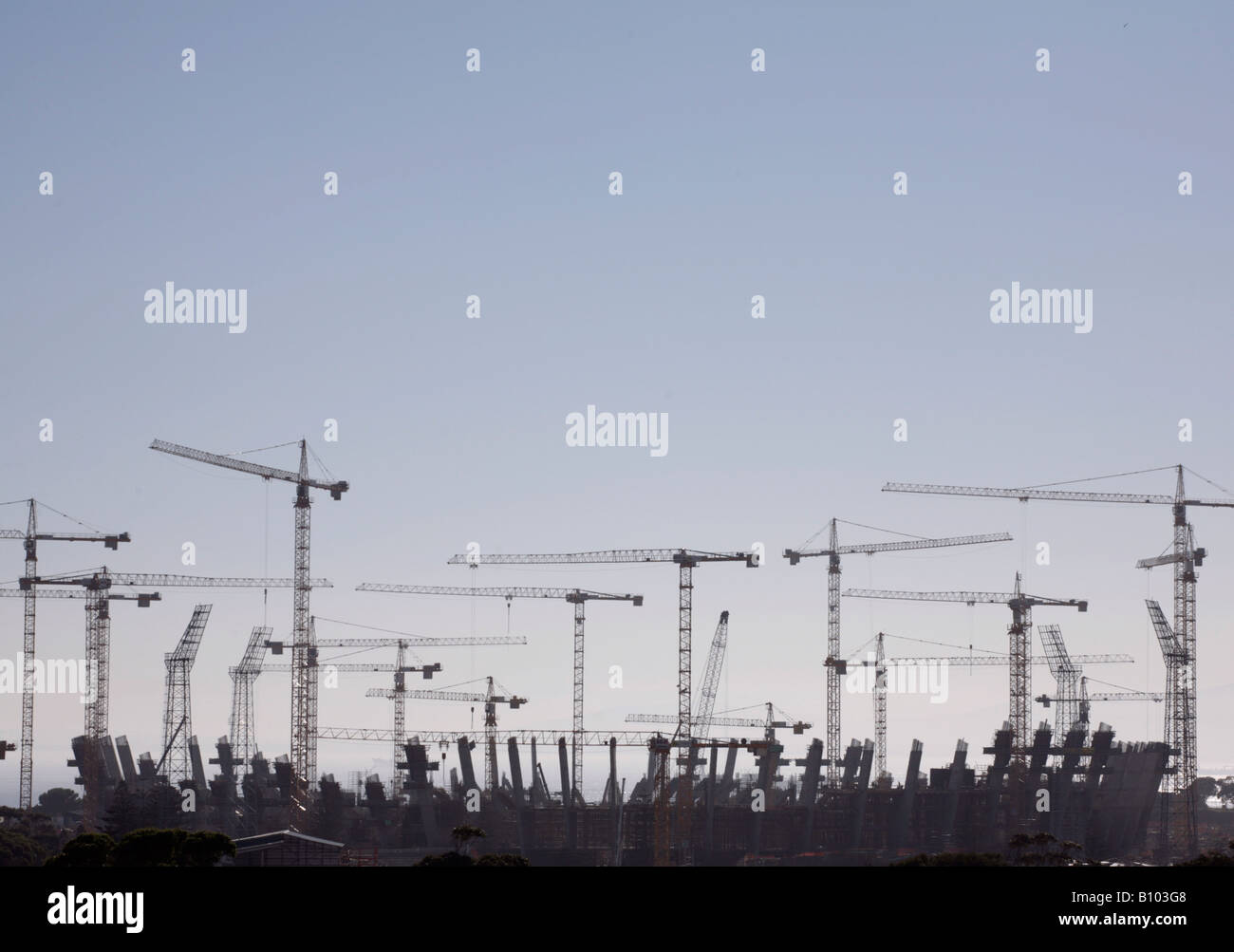 The Green Point stadium in Cape Town, South Africa, under construction ...