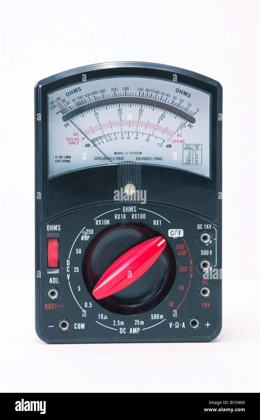 Analogue Multimeter on white background Stock Photo - Alamy