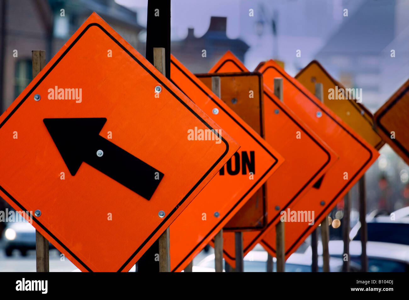 picture of the road work signs Stock Photo - Alamy