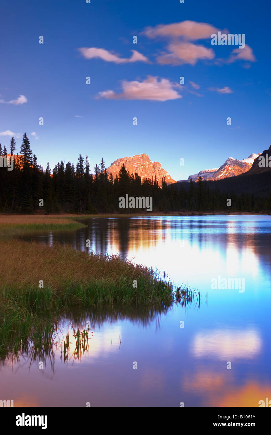 Bow lake and Cascade mountain in Banff, Alberta, Canada Stock Photo - Alamy
