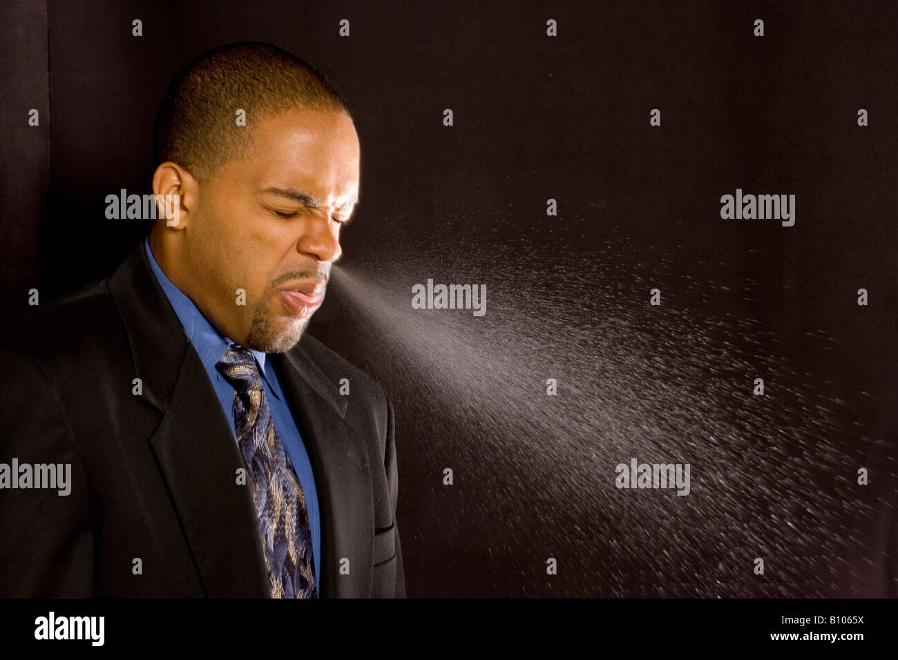 sneeze flu influenza cold sneezing visual germs Stock Photo - Alamy