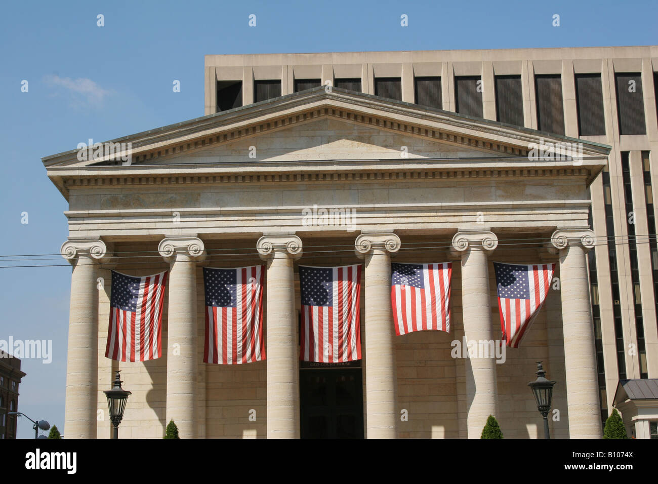 Flags on Old Courthouse Dayton Ohio Stock Photo - Alamy