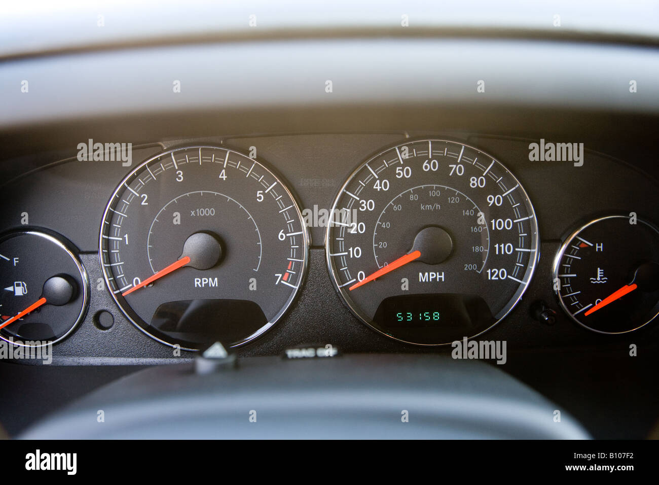 car gauges gas speedometer auto tachometer Stock Photo - Alamy