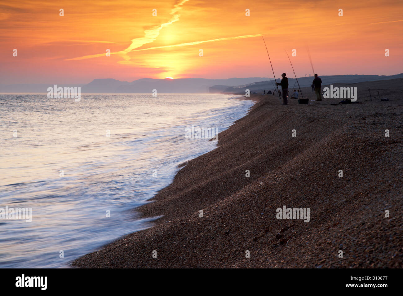 Sunset at West Bexington, Dorset, UK Stock Photo - Alamy