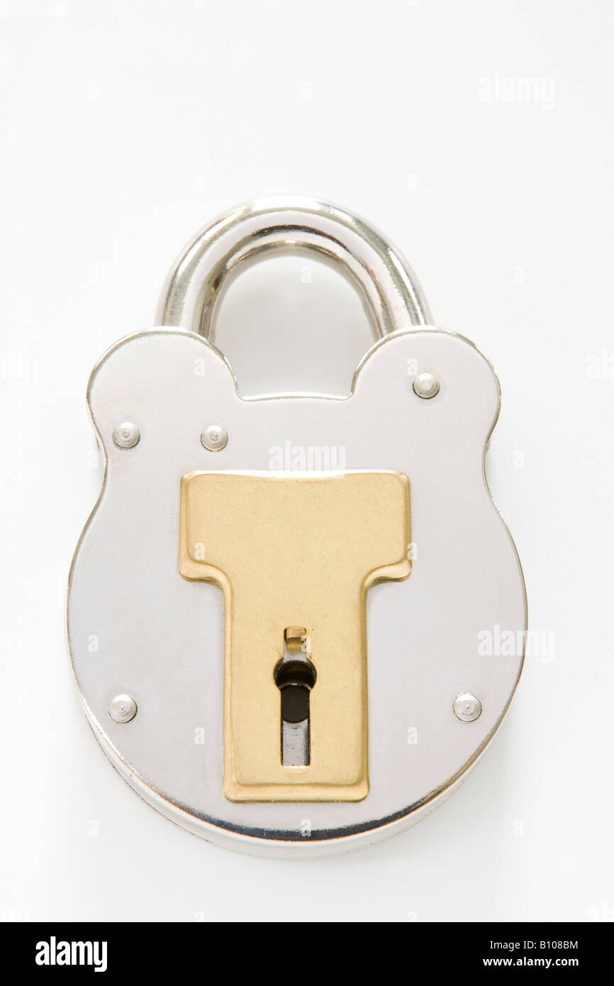 locked padlock with clipping path on white background Stock Photo - Alamy