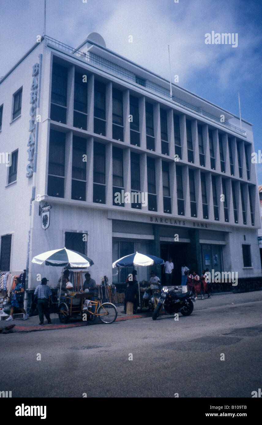 Barclay's Bank building in downtown Belize City, Belize, Central ...