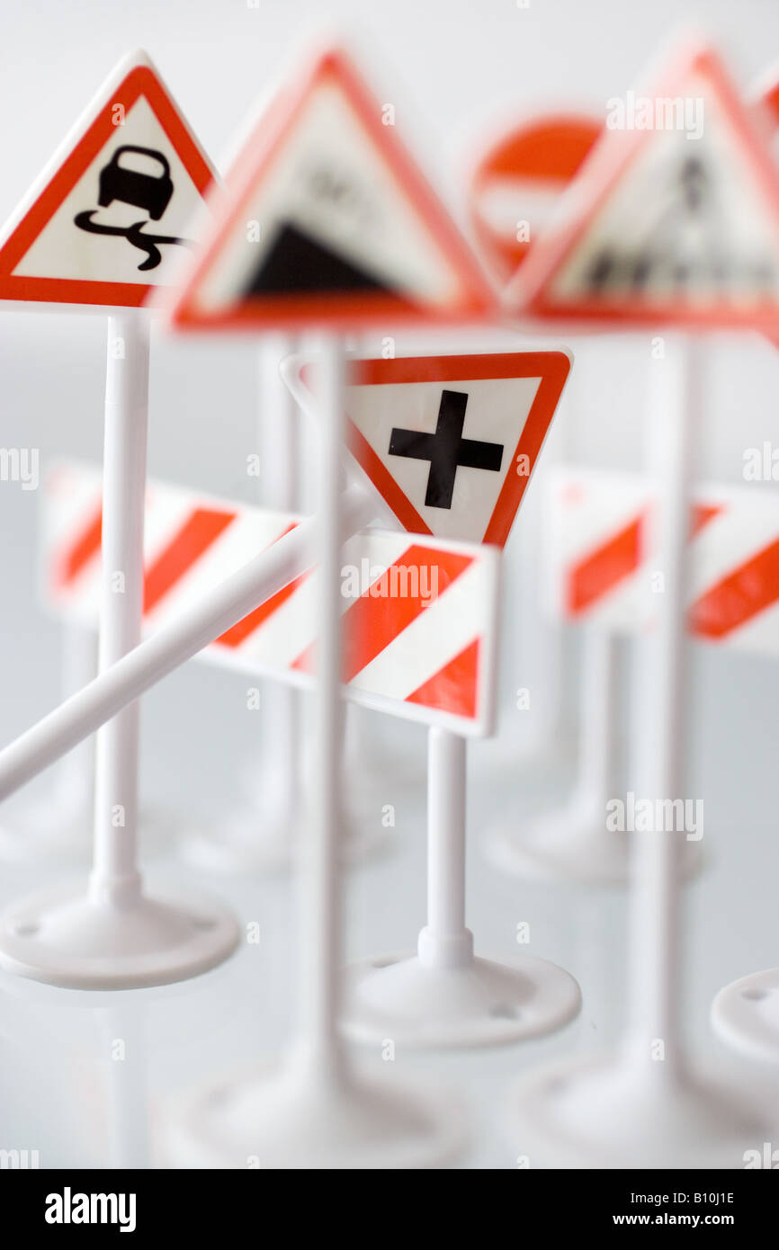 mix of traffic signs Stock Photo - Alamy