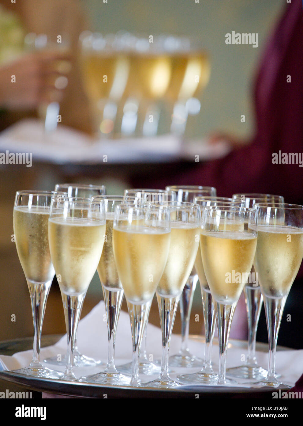 Wedding Champagne wedding drinks being served at a wedding reception ...