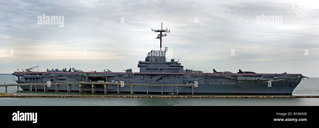 USS Lexington aircraft carrier Panorama Stock Photo - Alamy
