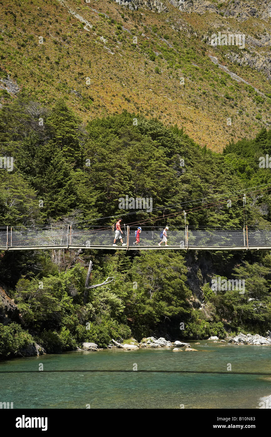 Family on Foot Bridge crossing Greenstone River Greenstone Track ...