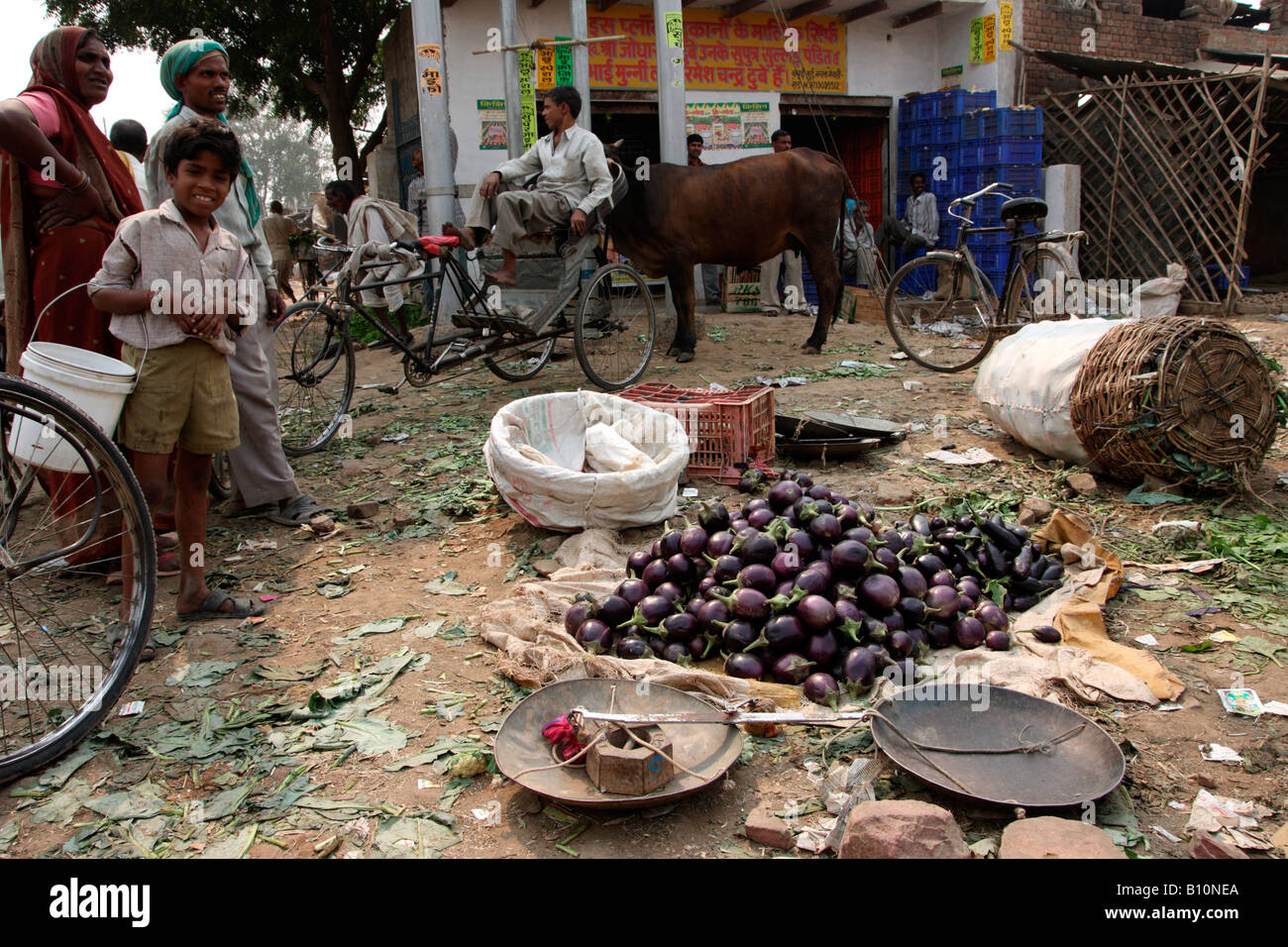Vegetable market in Agra India Stock Photo - Alamy