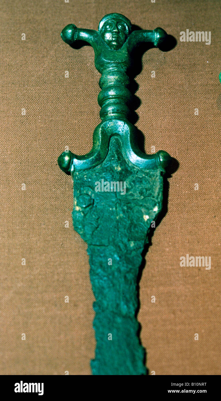 Iron Celtic sword bronze hilt. La Tene. France Stock Photo - Alamy