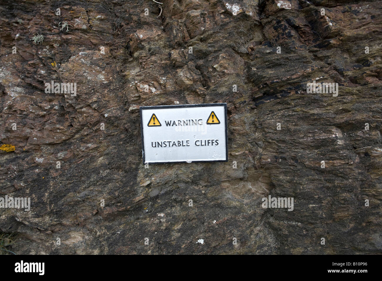 Warning unstable cliffs sign Stock Photo - Alamy Warning unstable cliffs sign Stock Photo - Alamy
